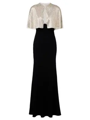 Roland Mouret Embellished Cape Gown - Black