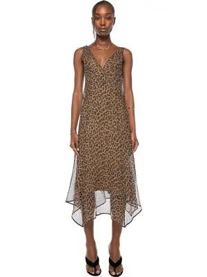MOTHER The Hanky Dress Print Silk - Leopard