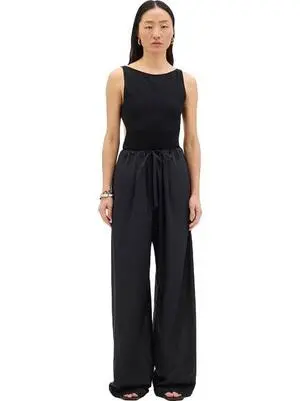 Another Tomorrow Sleeveless Cut-out Tank - Black