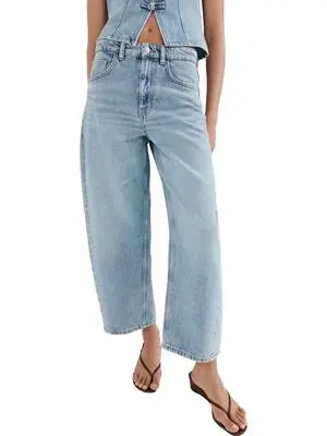 Mango Bimba Barrel Jeans - Medium Blue