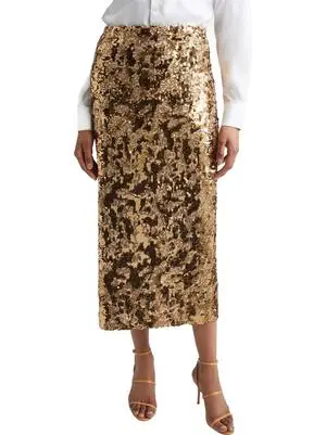 ST. JOHN ST. JOHN Stevie Stretch Sequin Midi Skirt