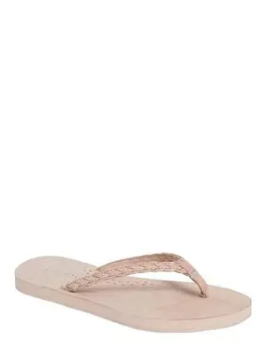 J/SLIDES NYC Nadia Braided Flip Flop - Pink Leather