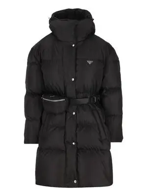 Prada Re-nylon Down Jacket With Hood - Multicolor