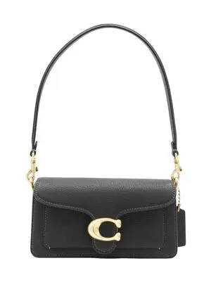 COACH Coach Tabby Monogram Grained Leather Shoulder Bag Black