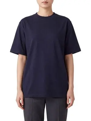 Phoebe Philo Crew Neck Organic Cotton T-shirt With Dropped Shoulders - Black