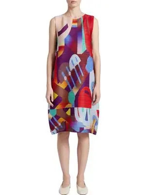 Issey Miyake Printed Dress - Red