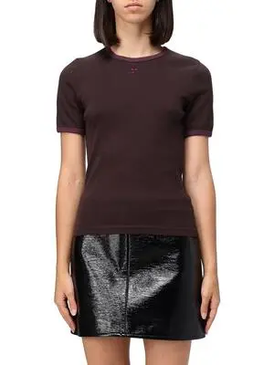 COURREGES T-shirt With Logo Detail - Burnt
