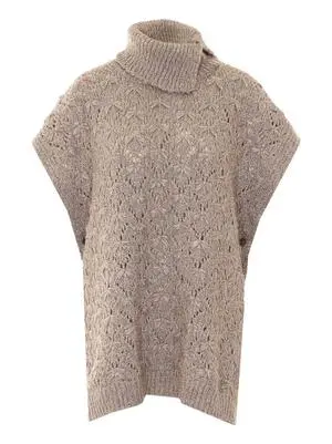 Fabiana Filippi Knit Poncho - Grey