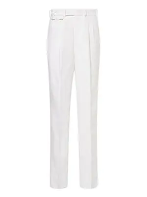 Dunhill Double-pleated Straight-leg Linen Trousers - Ivory