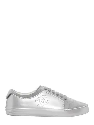 Chanel Velvet Low Top Sneakers - Silver