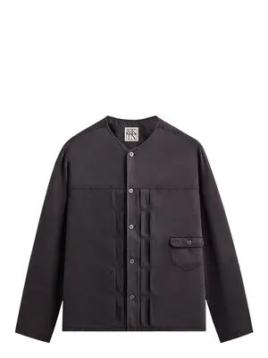 Kith Kin Garment Dyed Silk Collarless Yardley Shirt - Grey