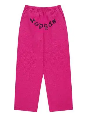 SP5DER Rhinestone Og Logo V2 Wide Leg Sweatpant - Pink