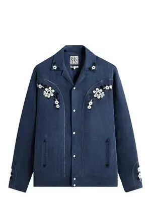 Kith Kin Cupro Linen Embroidered Shirt - Blue