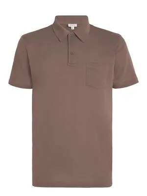Sunspel Supima Cotton Riviera Polo - Brown