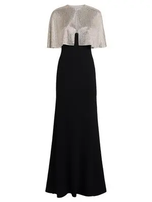 Roland Mouret Embellished Cape Gown - Black