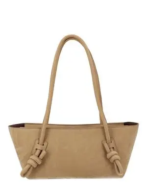 Hereu HEREU Leather Knotted Shoulder Tote Bag Beige