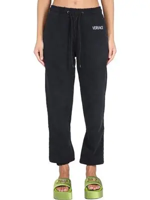 Versace Logo Detail Cotton Sweatpants - Black