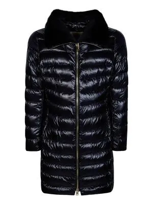 Herno Elisa Jacket With Fur Trim - Nero
