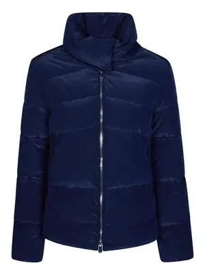 Pinko Mini Puffer Jacket With High Collar - Blu