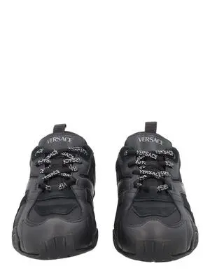 Versace VERSACE Leather Low-Top Sneakers Black