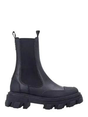 GANNI GANNI Mid Calf Chelsea Boots With Chunky Lug Sole