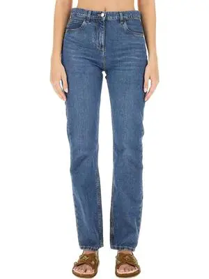 Etro Effect Straight Leg Jeans - Blue