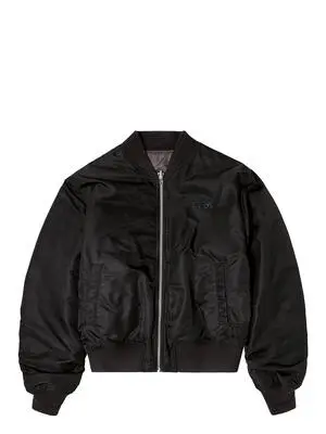 DIESEL® 100% Polyamide Zip-up Bomber Jacket - Nero