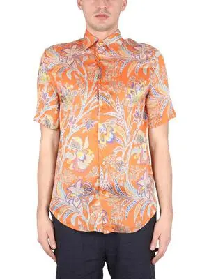 Etro Paisley-print Silk Shirt - Orange
