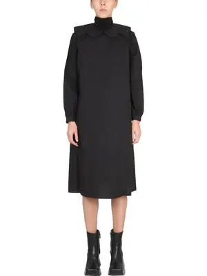 Raf Simons Midi Shirt Dress With Claudine Collar - Black