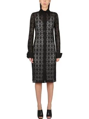 Max Mara Alcade" Shirt Dress With Classic Collar And Button Closure - Black