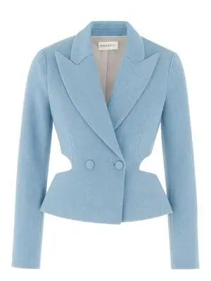 Nina Ricci Double Breasted Blazer With Cutouts - Blue