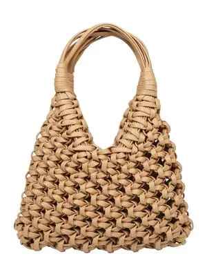 HIBOURAMA Woven Shoulder Bag - Beige