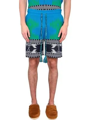Alanui Cotton Piqué Bermuda Shorts With Drawstring - Multicolour