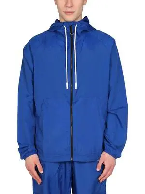 MARCELO BURLON COUNTY OF MILAN Cross Print Nylon Windbreaker Jacket - Blue