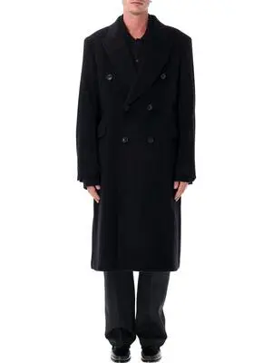 Our Legacy Double-breasted Wool Blend Overcoat - Nero