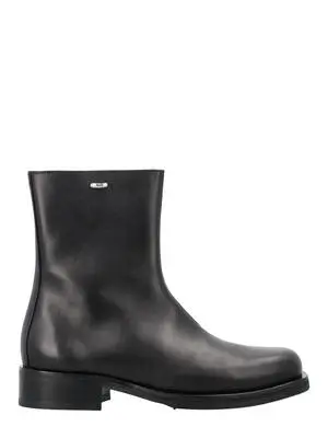 Our Legacy Flat Leather Ankle Boots Fw26 - Nero