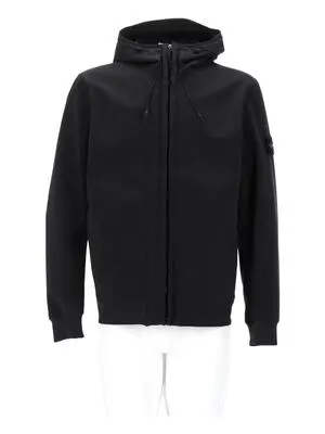 Stone Island Hooded Zip-front Jacket - Black