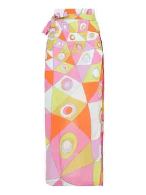 Emilio Pucci Wrap Style Slit Skirt With Self-tie Fastening - Multicolor
