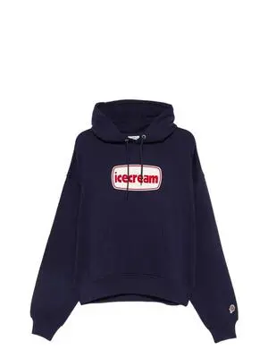 ICECREAM Logo Cotton Hoodie - Blue