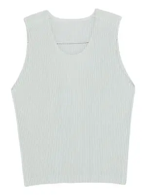 Issey Miyake Pleated Sleeveless Top - Grey