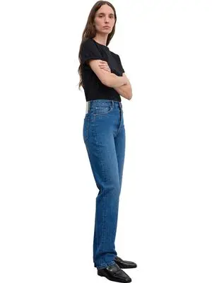 HOUSE OF DAGMAR Straight Leg Denim Jeans - Dark Blue