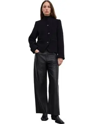 HOUSE OF DAGMAR Wool Tailored Short Jacket - Black