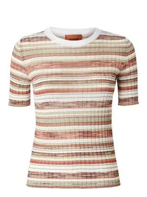 Missoni Short Sleeve Striped Ribbed Sweater - Multicoloured