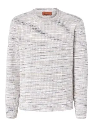 Missoni Long-sleeve Crewneck Pullover In Textured Cotton - Multicoloured