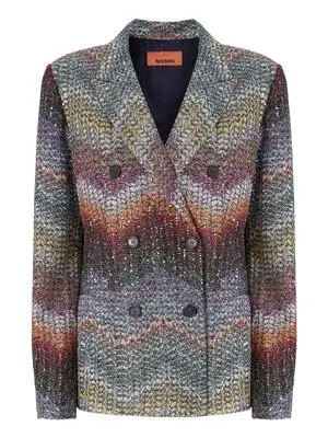 Missoni Double-breasted Sequined Lamé Blazer - Multicoloured