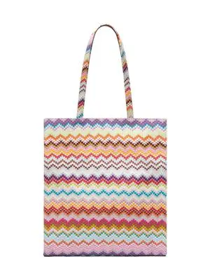 Missoni Leather And Canvas Shopper Bag - Multicoloured