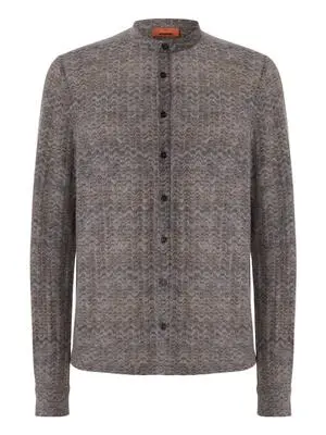 Missoni Cashmere And Viscose Shirt With Band Collar - Multicoloured