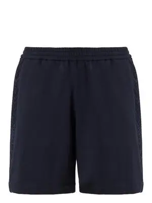 Missoni Cotton Fleece Shorts With Raschel Knit Inserts - Blue