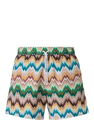 Missoni Zig Zag Print Mid-length Swim Shorts - Multicoloured