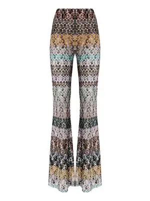 Missoni Embroidered Lace Flare Trousers - Multicoloured